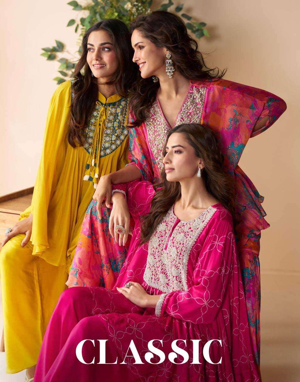 Classic by Sayuri Premium Real Chinon Silk Embroidered with Hand ...