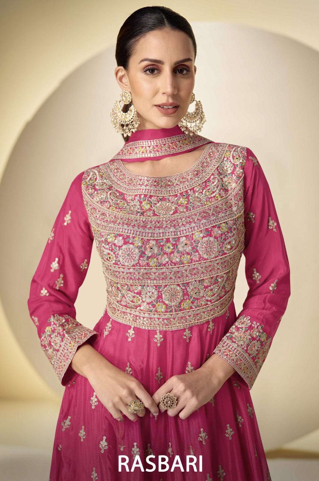Rasbari Gulkayra Designer Real Chinon Embroidery Work Suit Collection ...