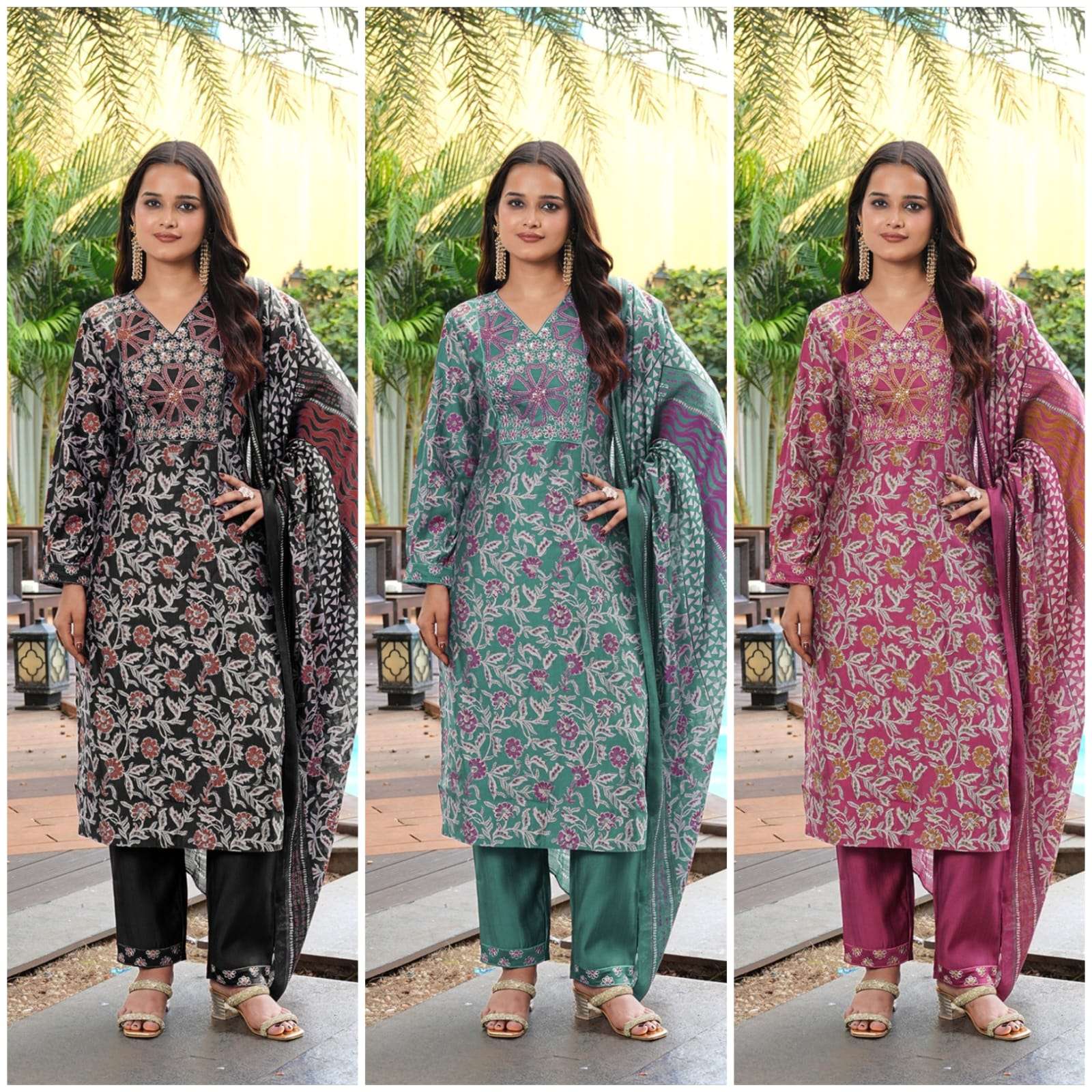 KRISHA CREATION TANYA HIT PREMIUM COTTON SILK WITH EMBRODERY WORK FANCY ...